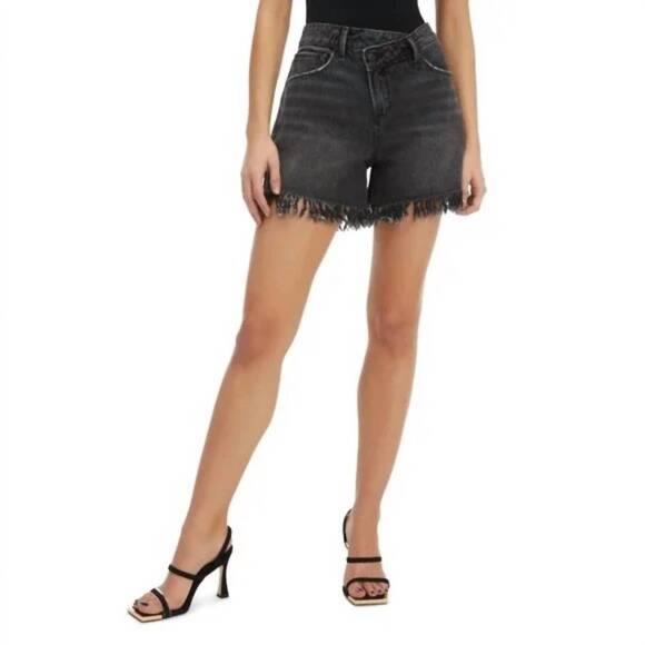 Good American | Shorts | New Good American Good 9s Short Long Fray Hem ...